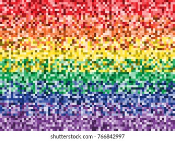 Vektor Stok Rainbow Gay Pride Flag Pixel Style (Tanpa Royalti ...