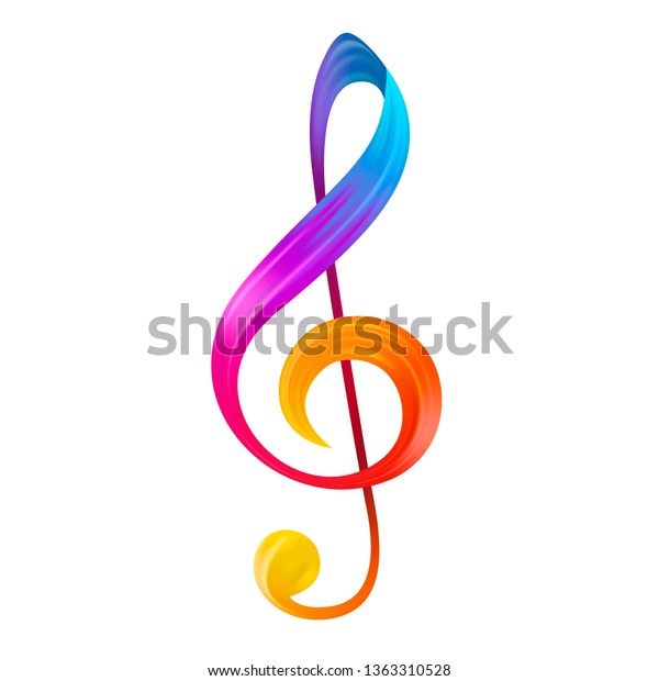 Rainbow Treble Clef Musical Note Colorful Stock Vector (Royalty Free ...