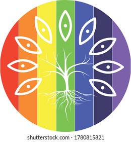 Rainbow Tree Logo Clip Art Background Stock Vector (Royalty Free ...