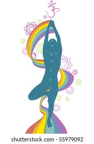 Rainbow Tree Yoga Pose Stock Vector (Royalty Free) 55979092 | Shutterstock