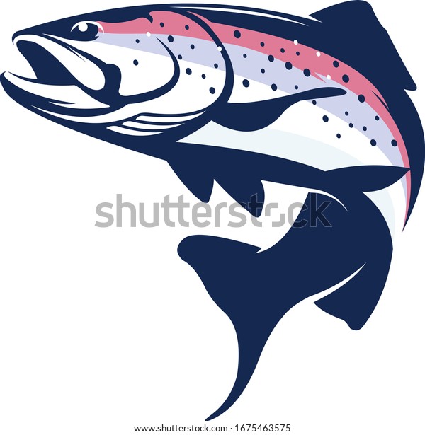 Logo de la trucha arco iris.: vector de stock (libre de regalías ...