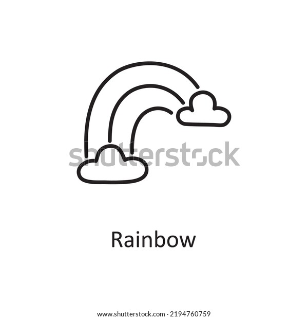 Rainbow Vector Outline Icon Design Illustration Stock Vector (Royalty ...
