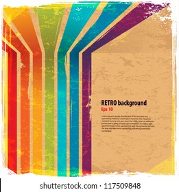 Rainbow Vertical Lines Vintage Background Stock Vector (Royalty Free ...