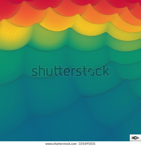 Rainbow Wallpaper Abstract Wavy Grid Background Stock Vector (Royalty ...