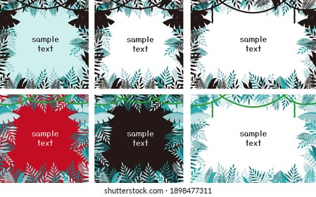 Rainforest Jungle Leaf Frame Set Stock Vector (Royalty Free) 1898477311 ...