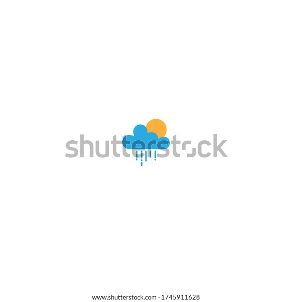Rainy Cloud Logo Icon Illustration Stock Vector (Royalty Free ...