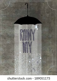 Rainy Day Poster Rustic Background Stock Vector (Royalty Free ...