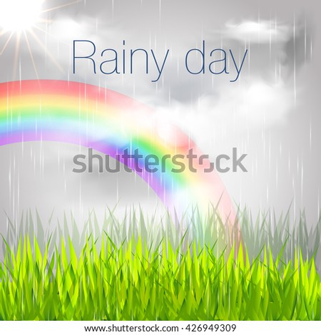 Rainy Day Rainbow Stock Vector (Royalty Free) 426949309 - Shutterstock