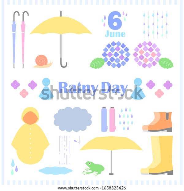 Rainy Day Vector Setsrain Season Illustration Stock Vector (Royalty ...