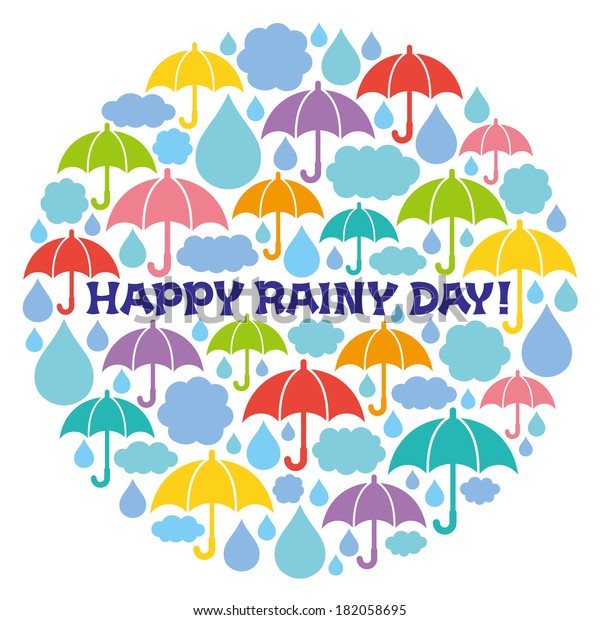 Rainy Illustrations Circle Happy Rainy Day Stock Vector (Royalty Free ...