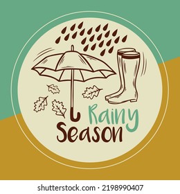 Rainy Season Logo Elements Vector Stock Vector (Royalty Free ...