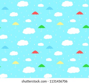 Rainy Season Pattern Background Stock Vector (Royalty Free) 1131436706 ...