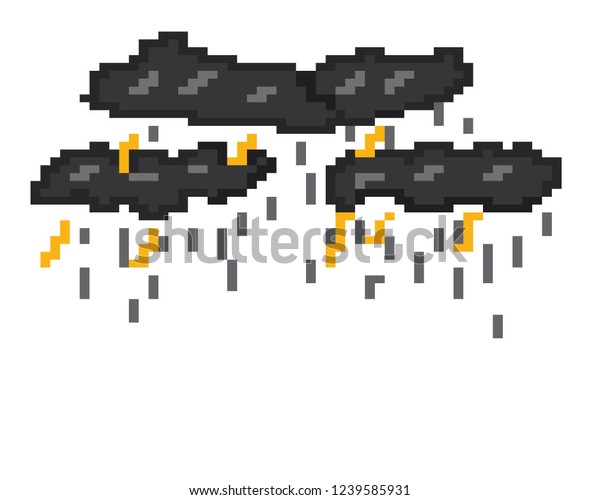 Rainy Season Pixel Stock Vector (Royalty Free) 1239585931 | Shutterstock
