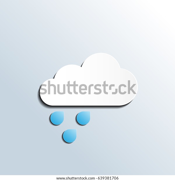 Rainy Weather Forecast Icon Vector Stock Vector (Royalty Free) 639381706