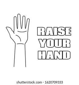 Raise Your Hand Design Outline Clipart Stock Vector (Royalty Free ...