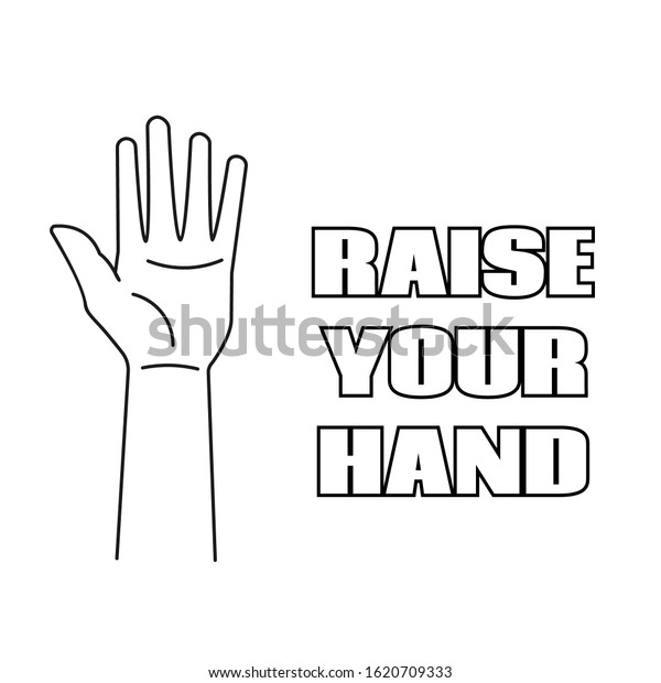 Raise Your Hand Design Outline Clipart Stock Vector (Royalty Free ...