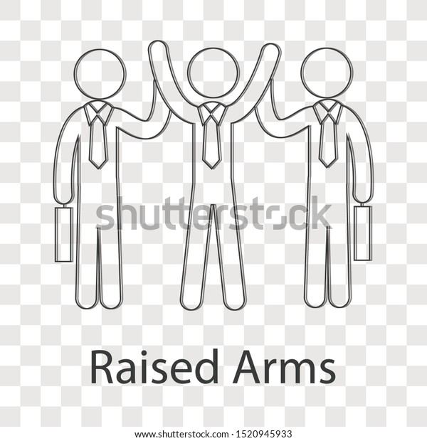 Raised Arms Icon On Transparency Background Stock Vector (Royalty Free ...