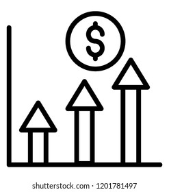 Raised Bar Graph Dollar Sign Icon Stock Vector (Royalty Free ...