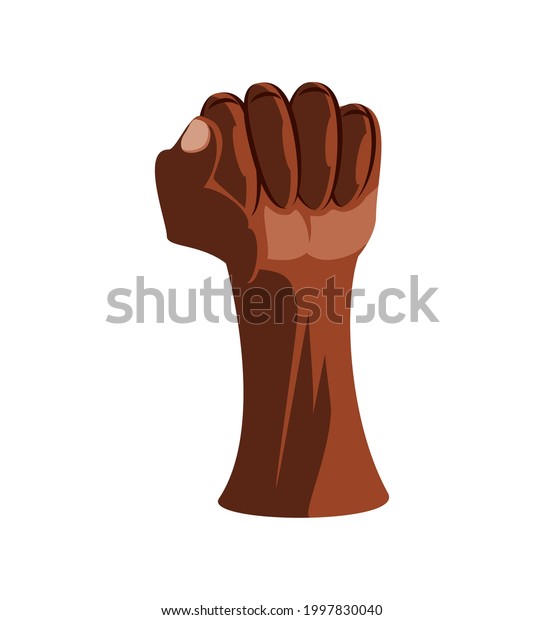 Raised Black Hand Isolated Icon Stock Vector (Royalty Free) 1997830040 ...