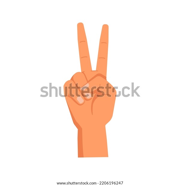 Raised Fingers Showing Number Two Isolated Stock Vector (Royalty Free ...