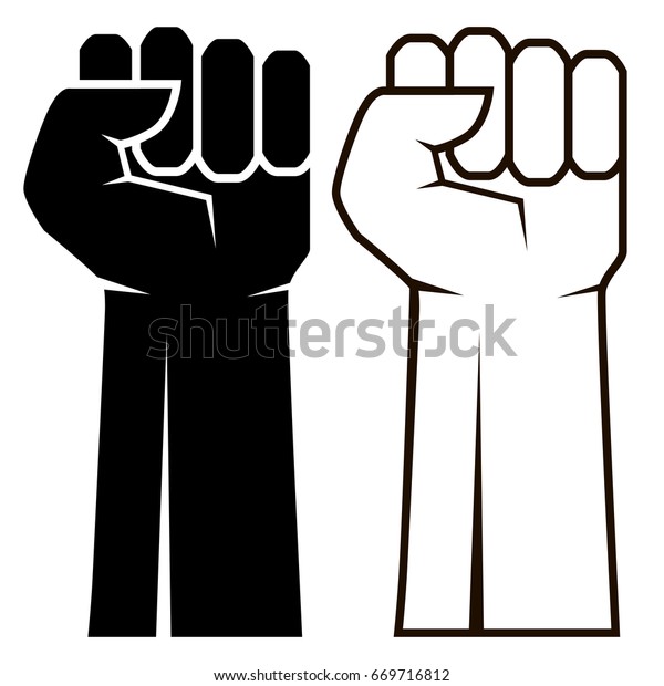 Raised Fist Icon Vector Stock Vector (Royalty Free) 669716812 ...