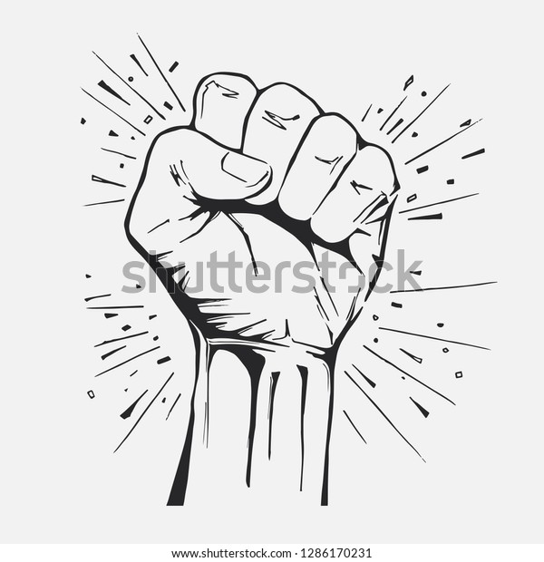 Raised Fist Isolated Vector Illustration Stock Vector (Royalty Free ...