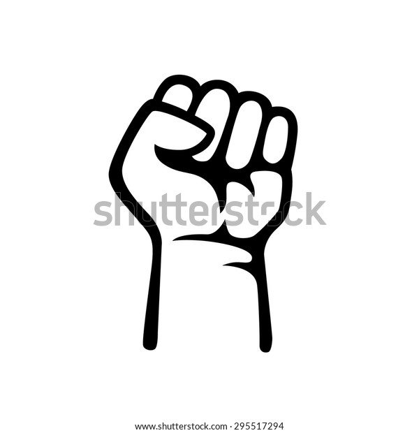 Raised Fist Vector Illustration Freedom Protest 스톡 벡터(로열티 프리) 295517294
