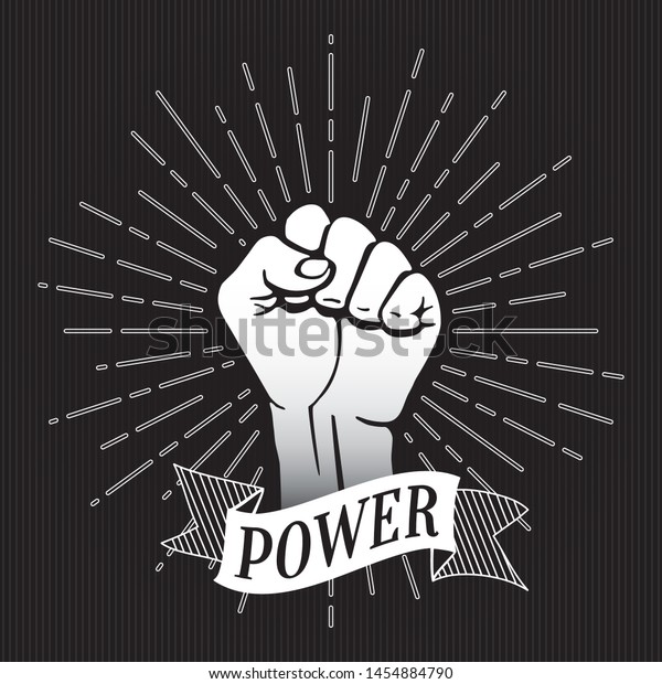 Raised Hand Clenched Into Fist Inverted Stock Vector (Royalty Free ...