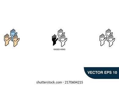 símbolos de iconos de mano levantados: vector de stock (libre de ...