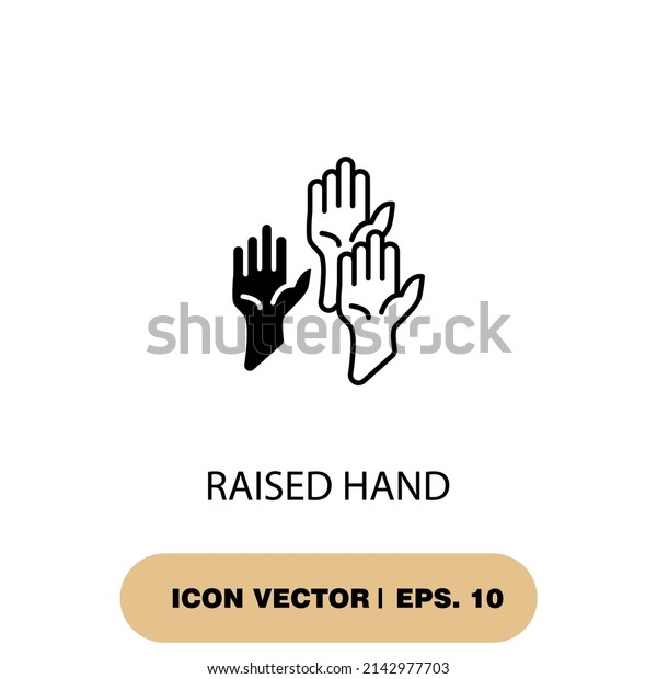 Raised Hand Icons Symbol Vector Elements Stock Vector (Royalty Free ...