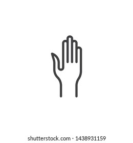 Raised Hand Line Icon Linear Style Stock Vector (Royalty Free ...