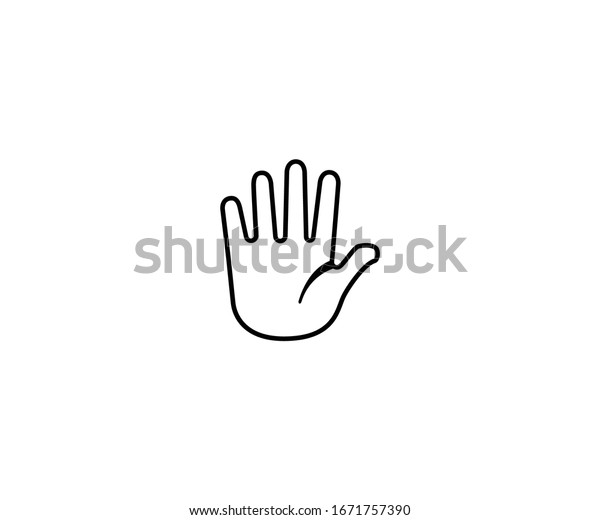 Ilustración de icono aislado del vector de pam de mano levantada ...