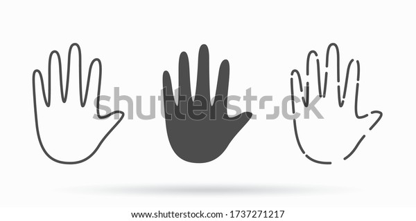 Raised Hand Vector Flat Icon Hi Stock Vector (Royalty Free) 1737271217 ...