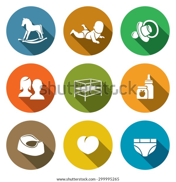 Raising Child Icons Set Vector Illustration Stock Vector (Royalty Free ...