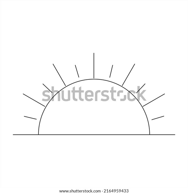 Raising Sun Vector Icon Line Art Stock Vector (Royalty Free) 2164959433 ...