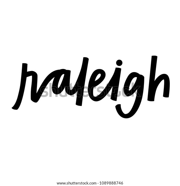 Raleigh Hand Lettering Stock Vector (Royalty Free) 1089888746 ...
