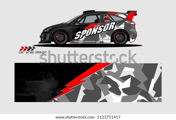 Rally Car Livery Graphic Vector Design Stock Vector (Royalty Free ...