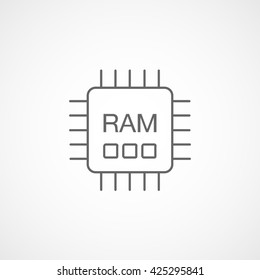 Ram Chip Line Icon On White Stock Vector (Royalty Free) 425295841 ...