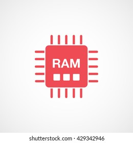 Ram Chip Red Icon On White Stock Vector (Royalty Free) 429342946 ...
