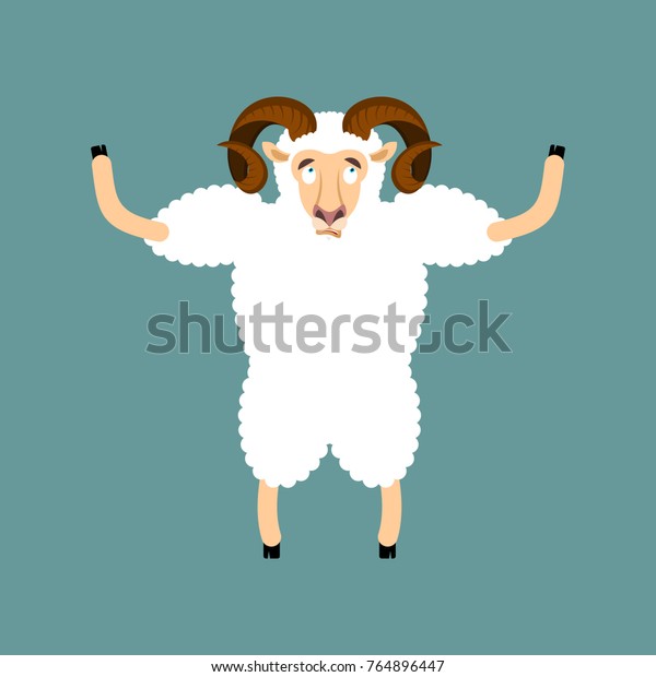 Ram Confused Emotions Sheep Perplexed Farm Stock Vector (Royalty Free ...