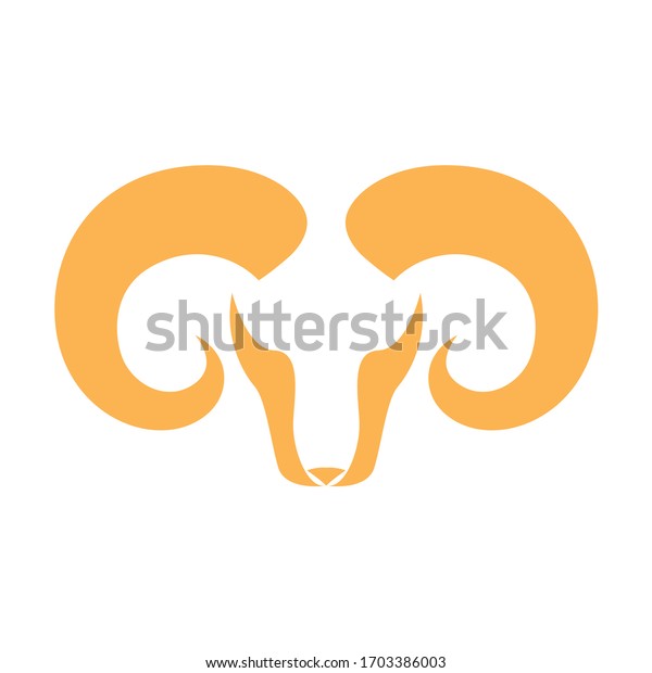 Ram Face Horns Icon Logo Stock Vector (Royalty Free) 1703386003 ...