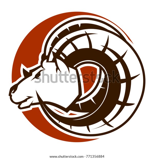 Ram Goat Head Mascot Logo Black Stock Vector (Royalty Free) 771356884