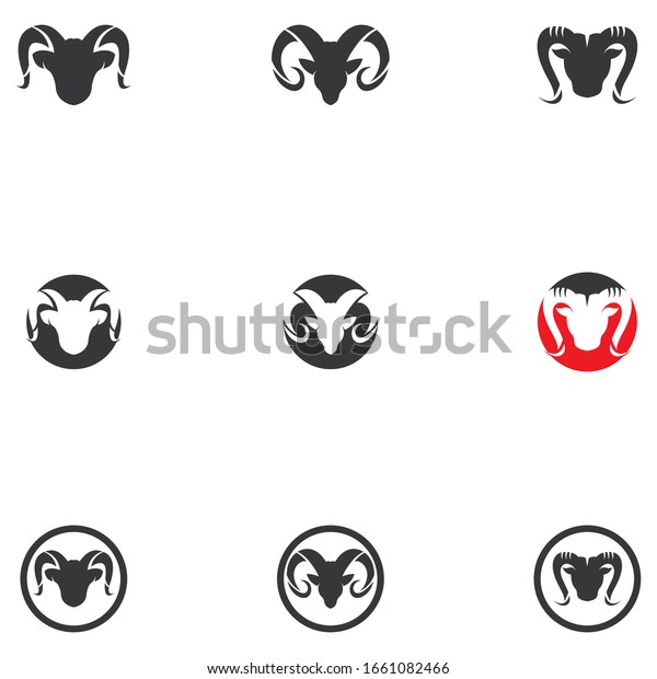 Ram Horns Vector Logo Icons Template Stock Vector (Royalty Free ...
