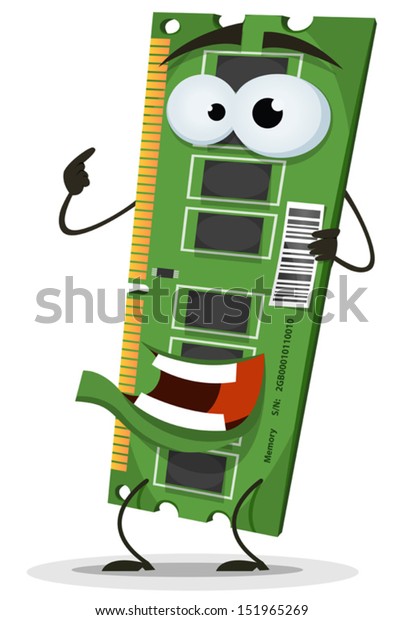 Ram Memory Card Character Illustration Funny Stock Vector (Royalty Free ...