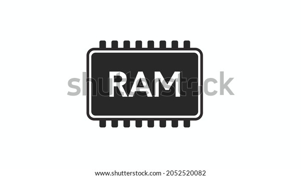 Ram Memory Icon Vector Black White Stock Vector (Royalty Free ...