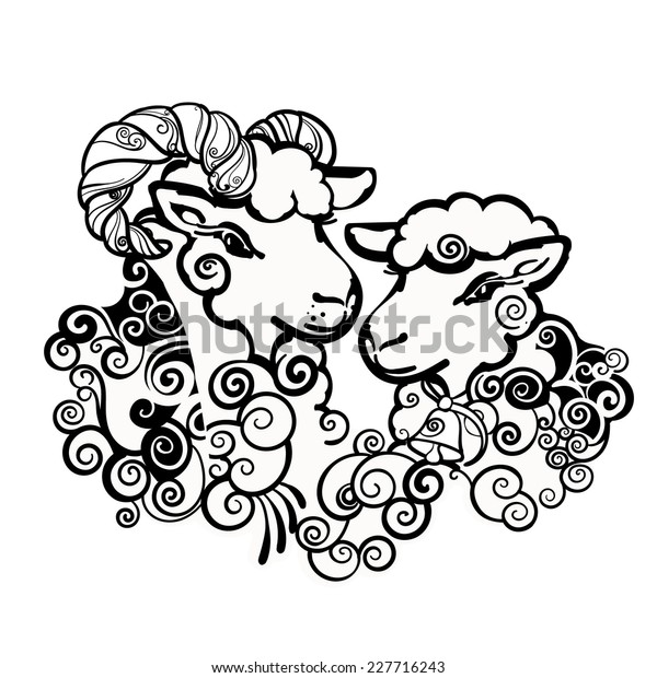 Ram Sheep Symbol Year 2015: стоковая векторная графика (без ...