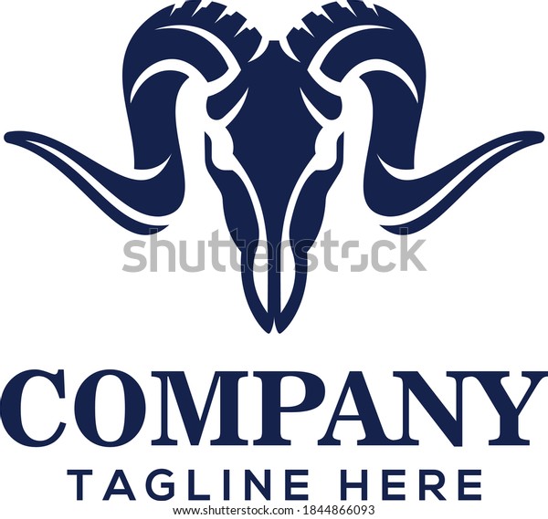 Ram Skull Logo Template Concept Modern Stock Vector (Royalty Free ...