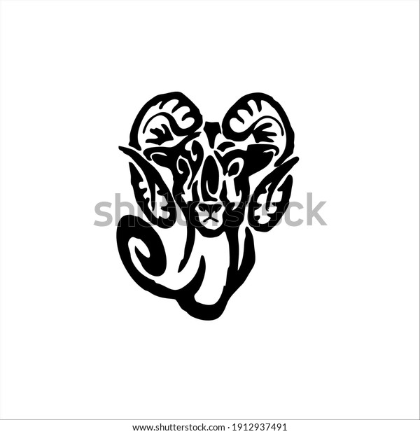 Ram Symbol Logo Tattoo Design Vector Stock Vector (Royalty Free) 1912937491