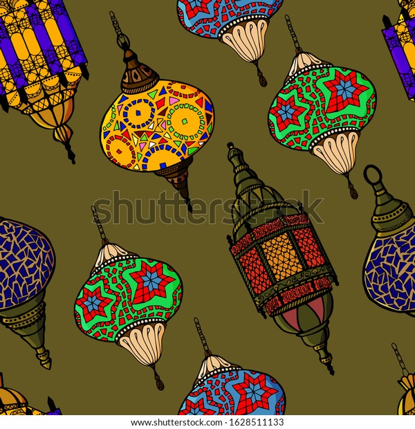 Ramadan Lantern Pattern Stock Illustration Stock Vector (Royalty Free ...