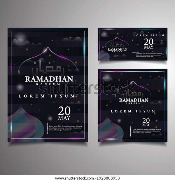 Ramadhan Kareem Layout Design Sosial Media Stock Vector (Royalty Free ...